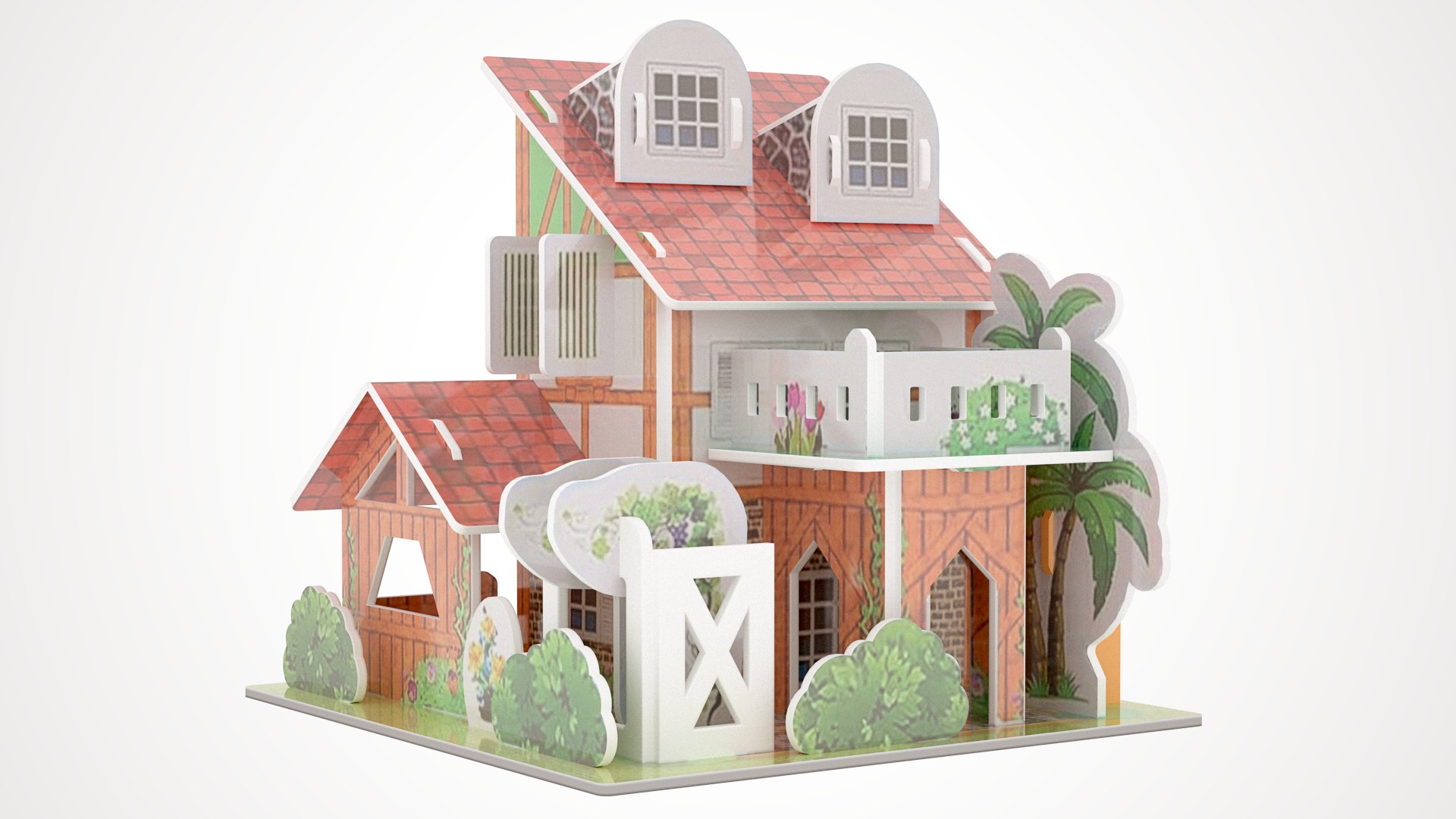 3D Puzzle House Model - TurboSquid 2249602