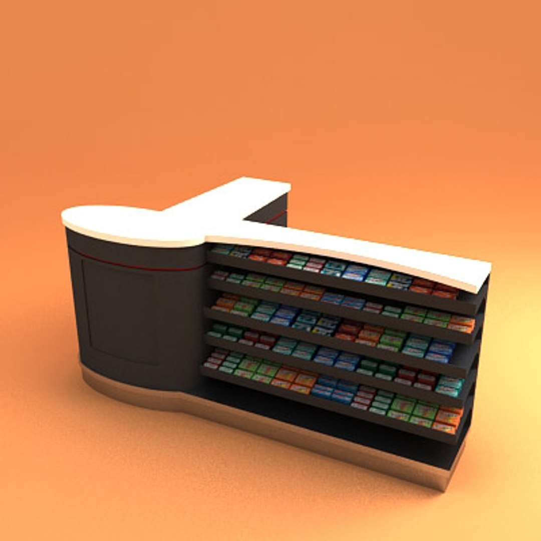 3d Airport Counter Model