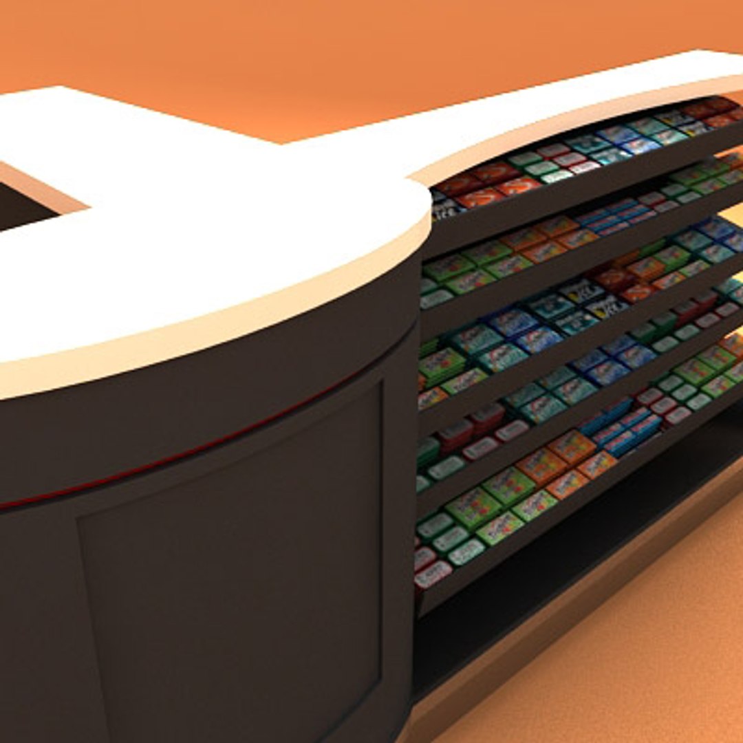 3d Airport Counter Model