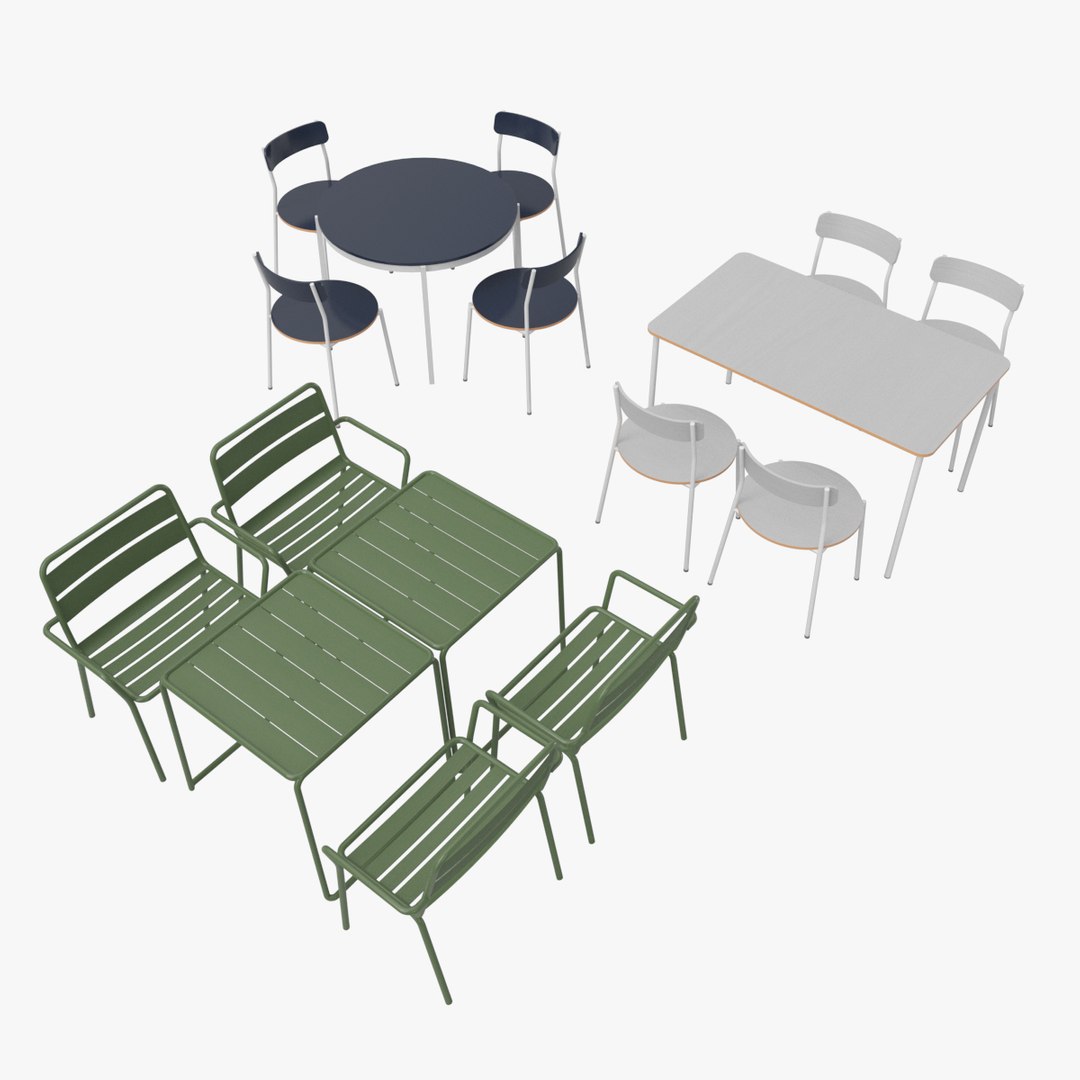 3D CAFE TABLE SET - TurboSquid 2426571