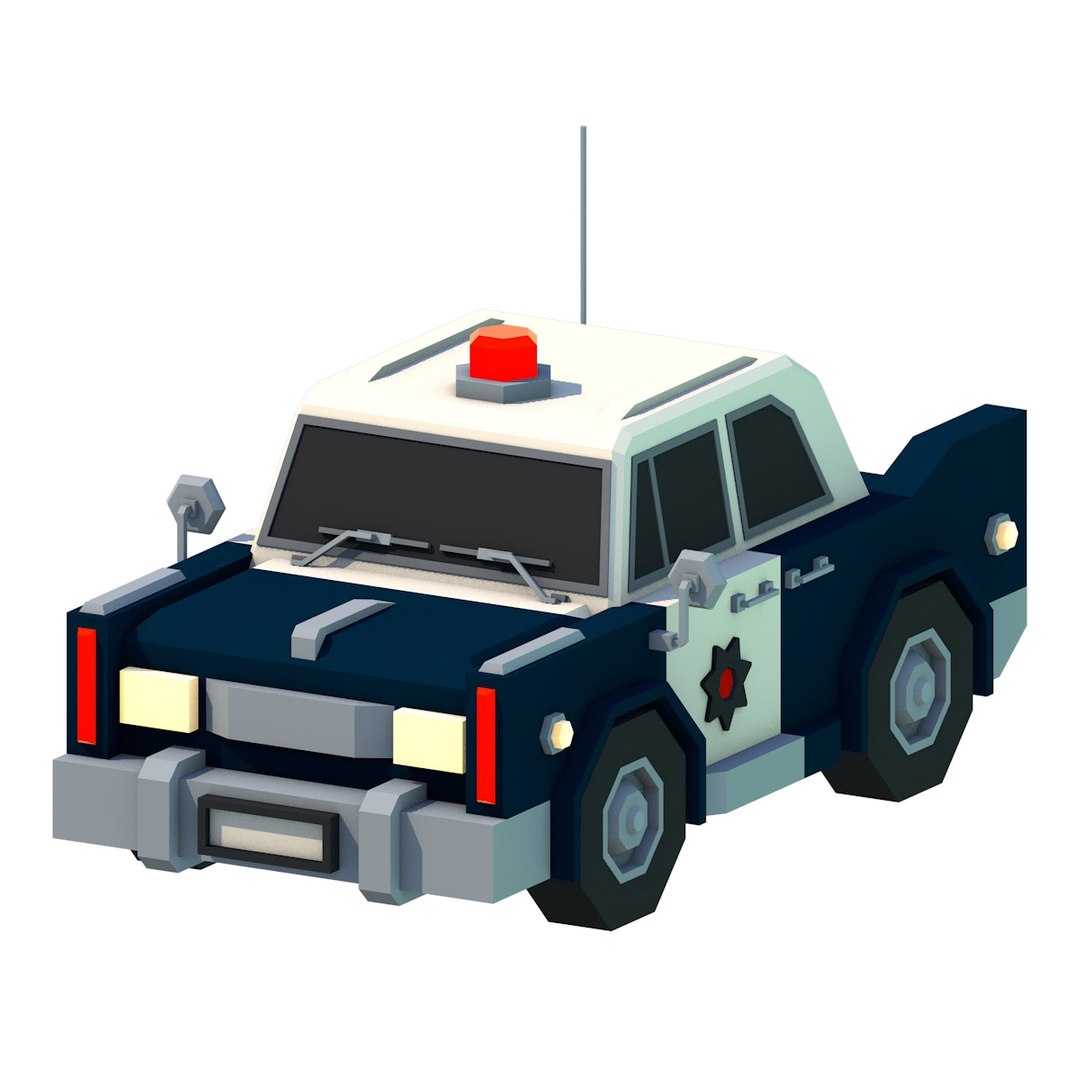 3D Cartoon POLICE CAR - TurboSquid 2524219