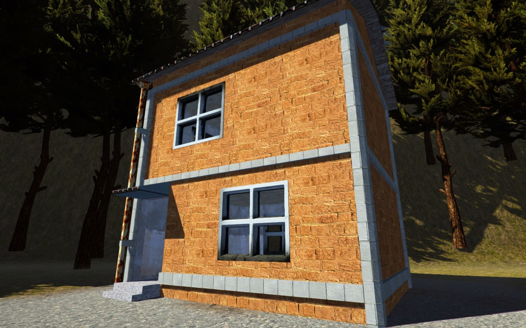 story brick house obj