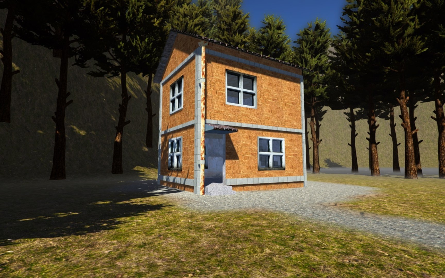 story brick house obj