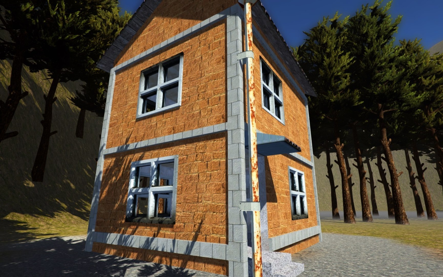 story brick house obj