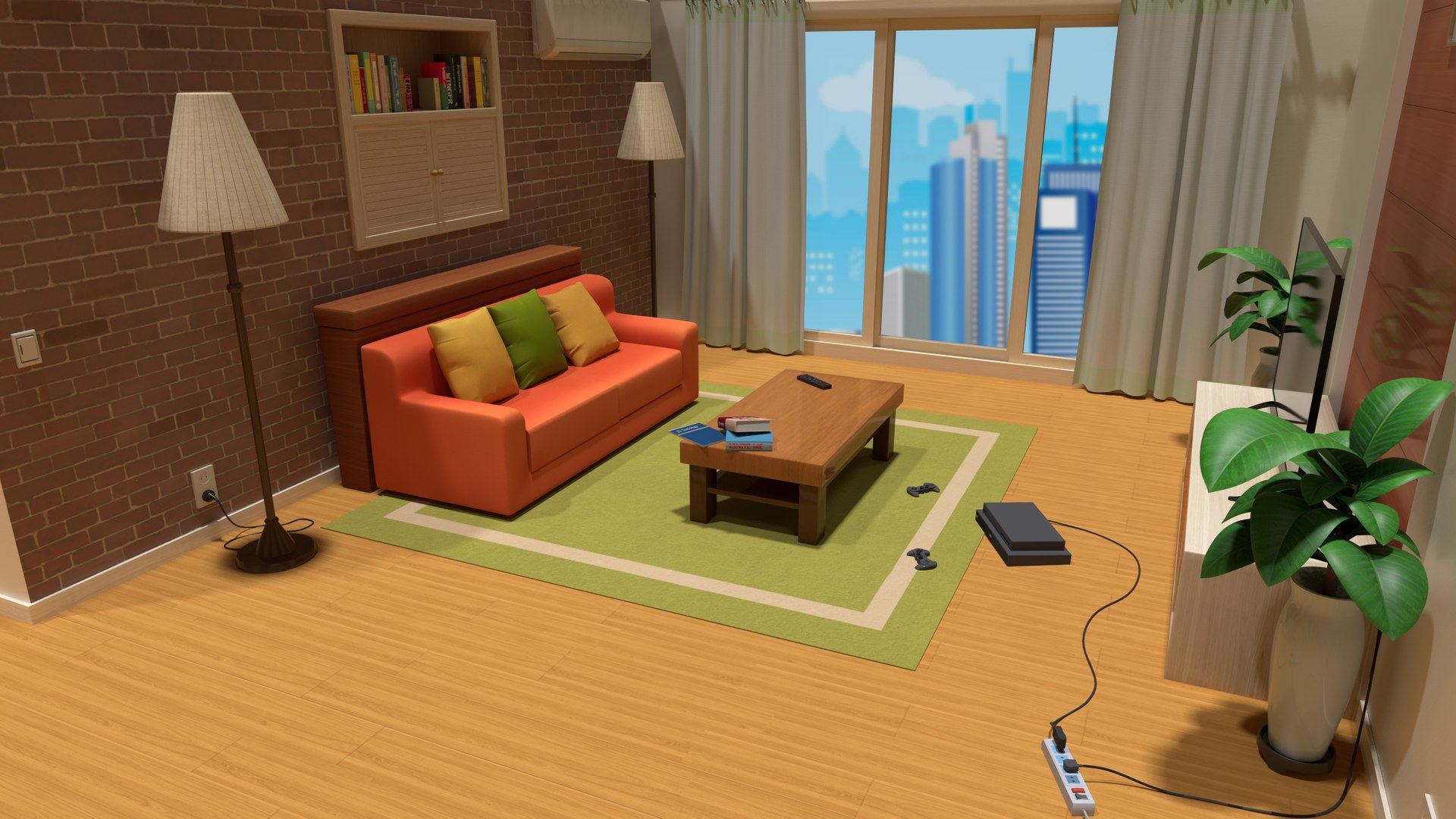 Cartoon room 3D model - TurboSquid 1527140