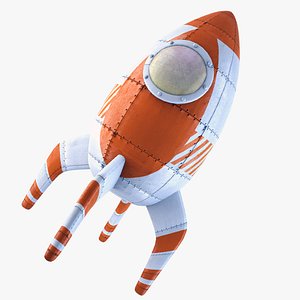 rocket retro 3d obj