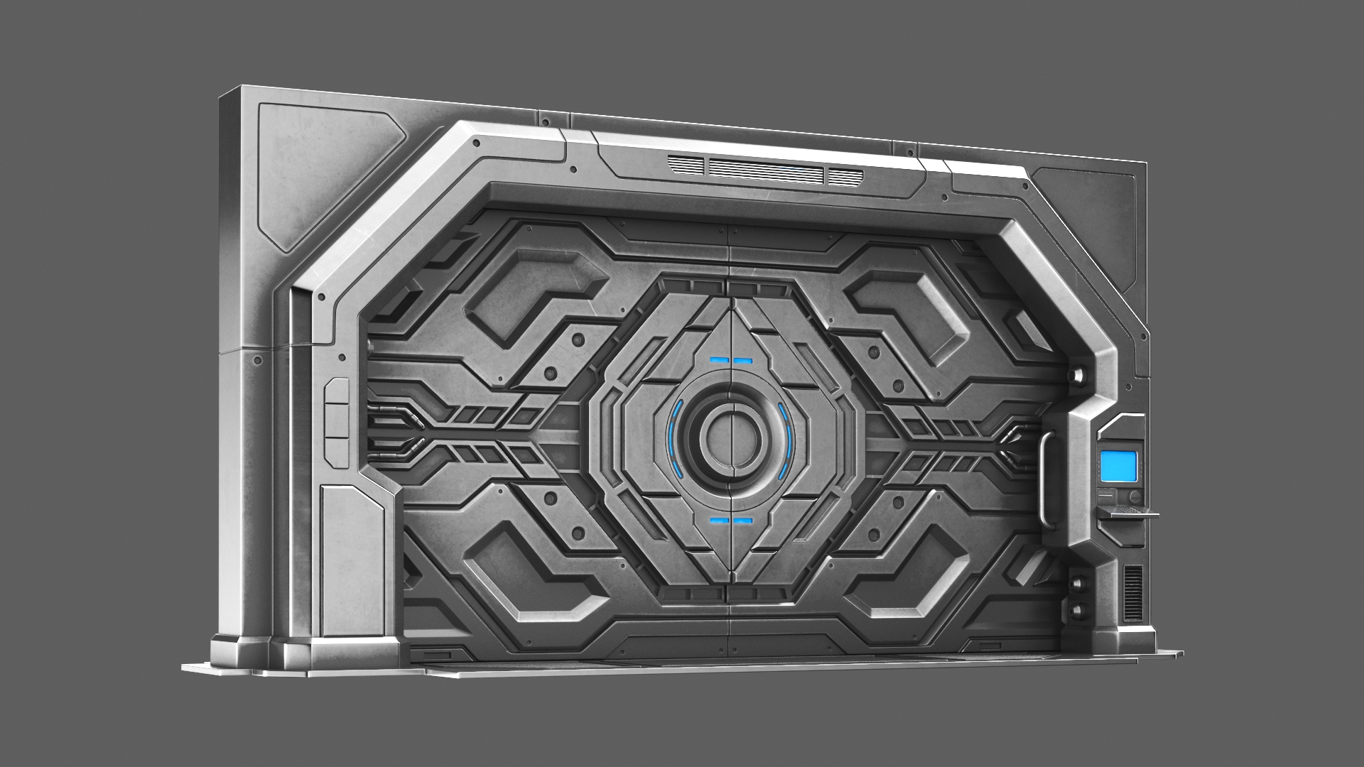 Detailed Sci Fi Door 3D Model - TurboSquid 2243975