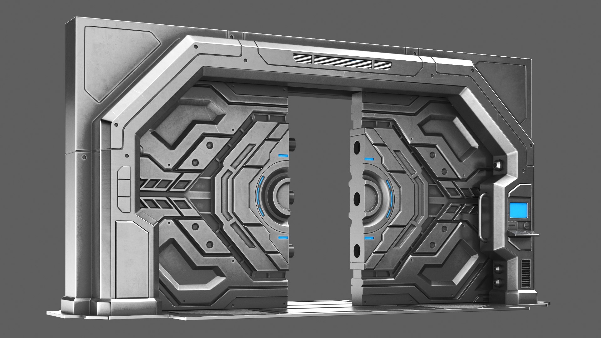 Detailed Sci Fi Door 3D Model - TurboSquid 2243975