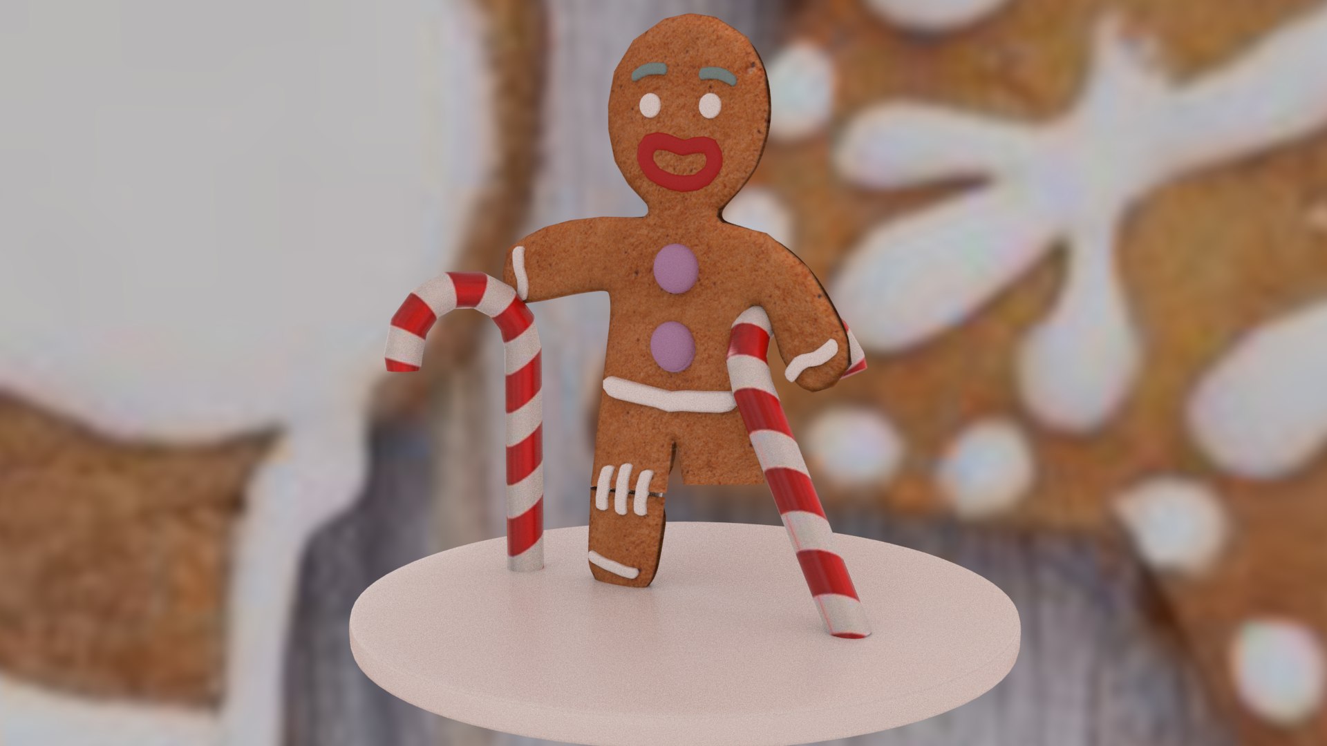 Gingerbread Man Cookie 3D - TurboSquid 1983188