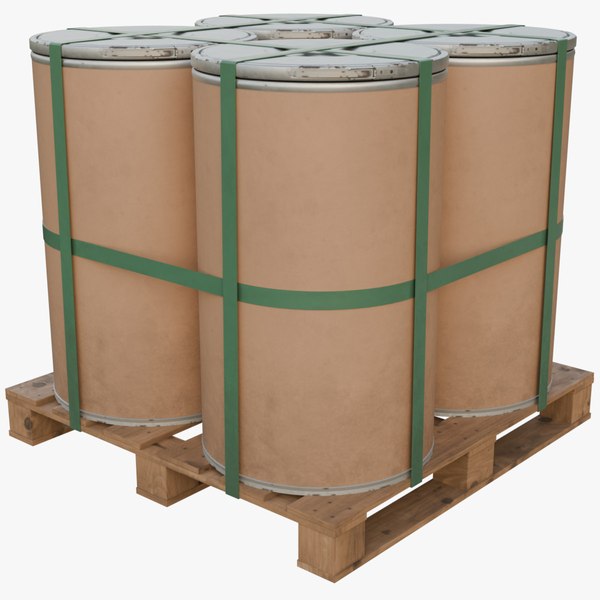 modelo 3d Barril y palé de cartón 1B - TurboSquid 2301187