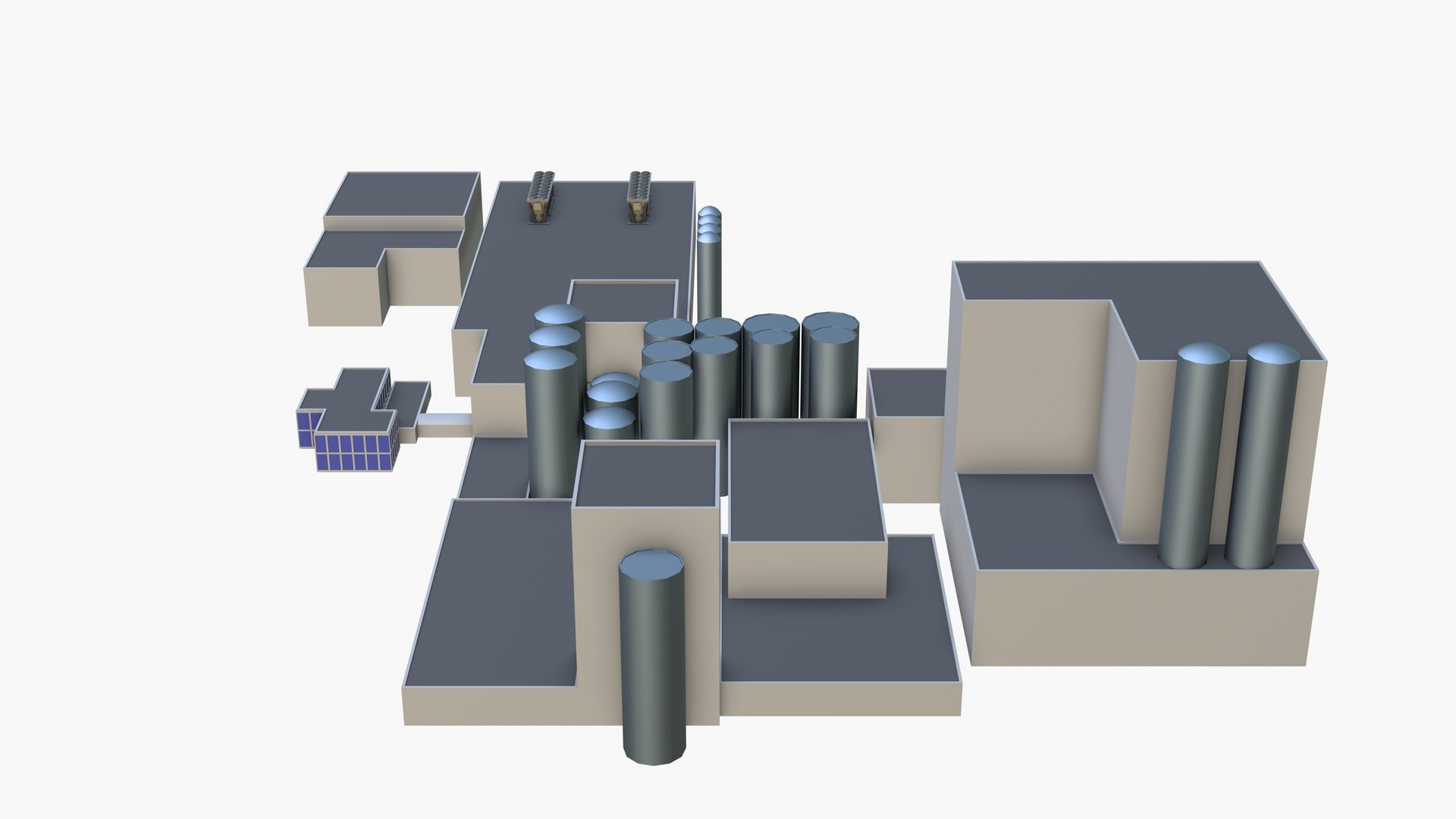 Industrial building plant factory 1 model - TurboSquid 1998018