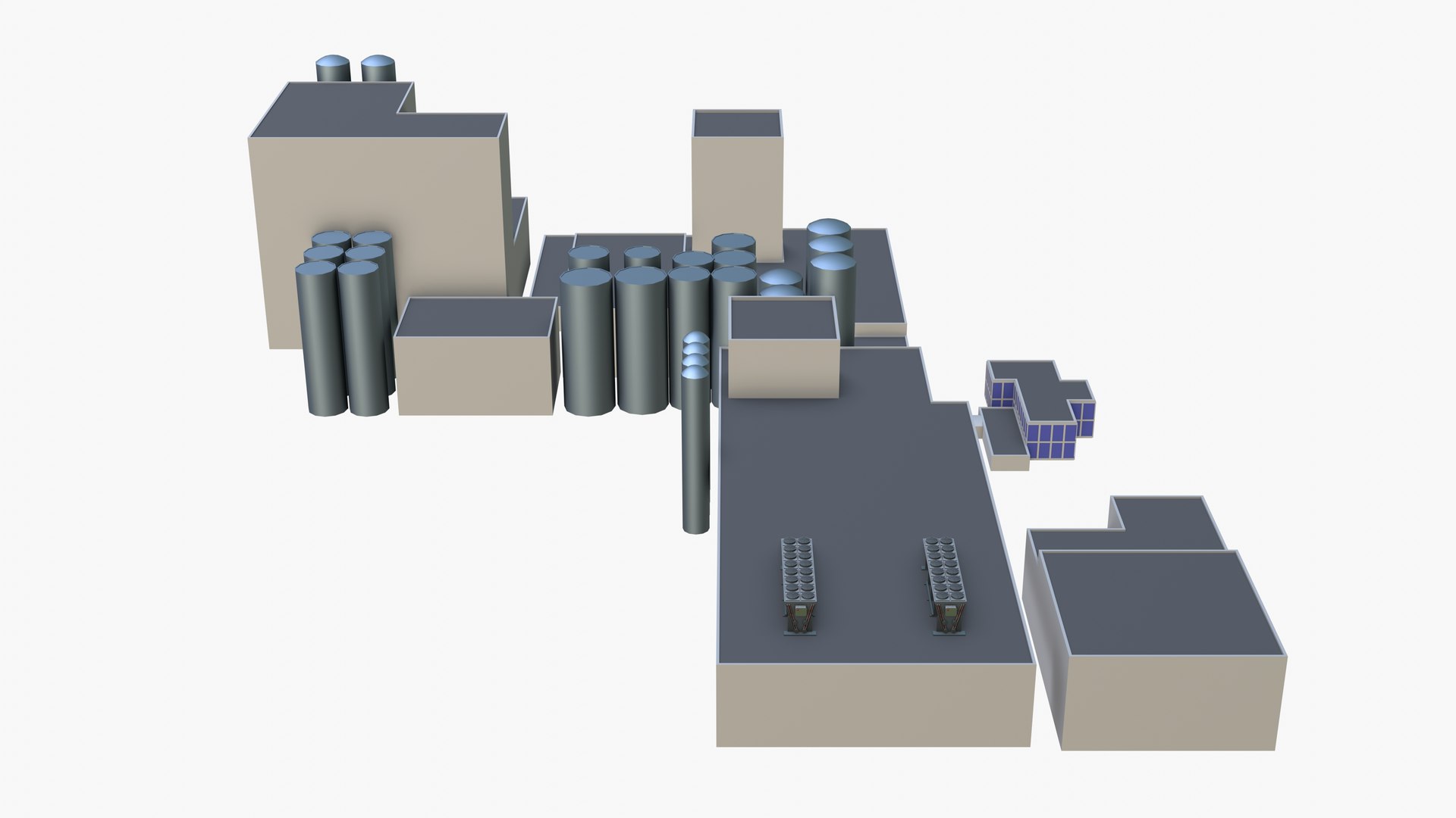 Industrial building plant factory 1 model - TurboSquid 1998018