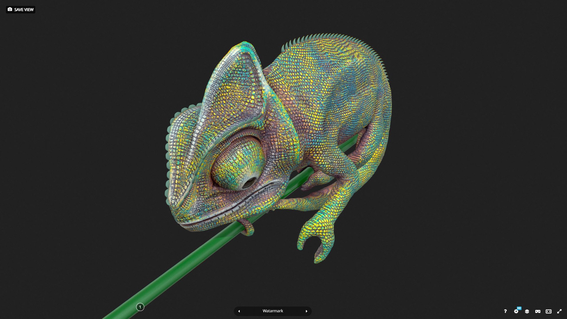 3D M0008 Z-Brush 3d Model Chameleon Model - TurboSquid 2286816