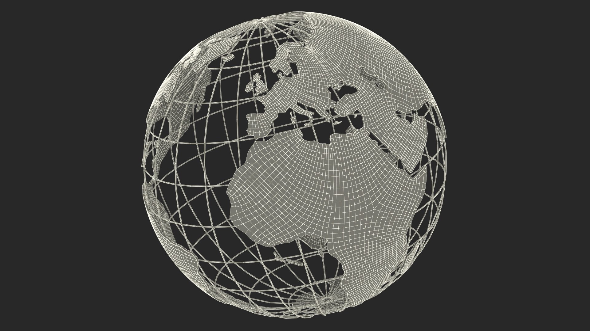 Wireframe Earth Globe Gold 3D - TurboSquid 2163439