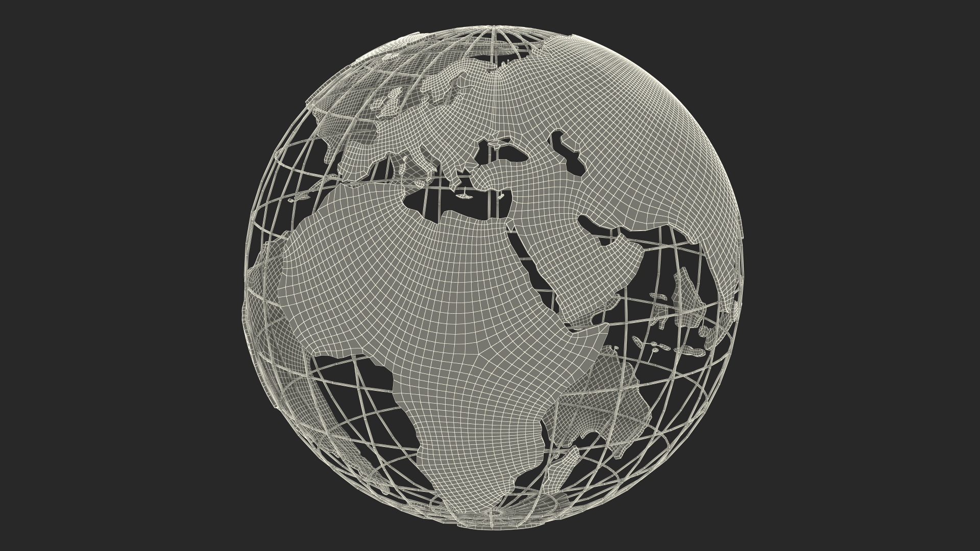 Wireframe Earth Globe Gold 3D - TurboSquid 2163439
