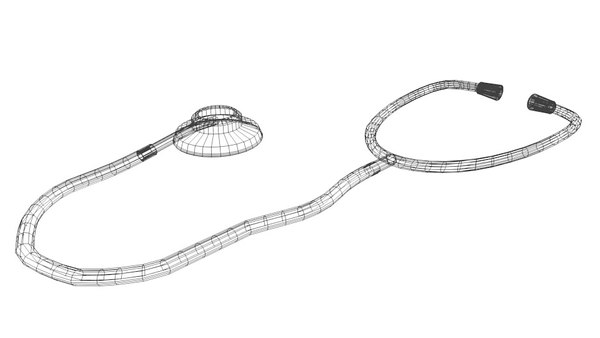3d medical equipment stethoscope model