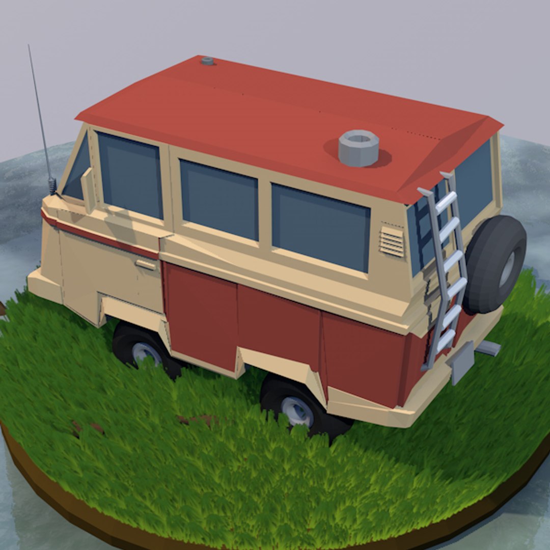 low-poly van 3d 3ds