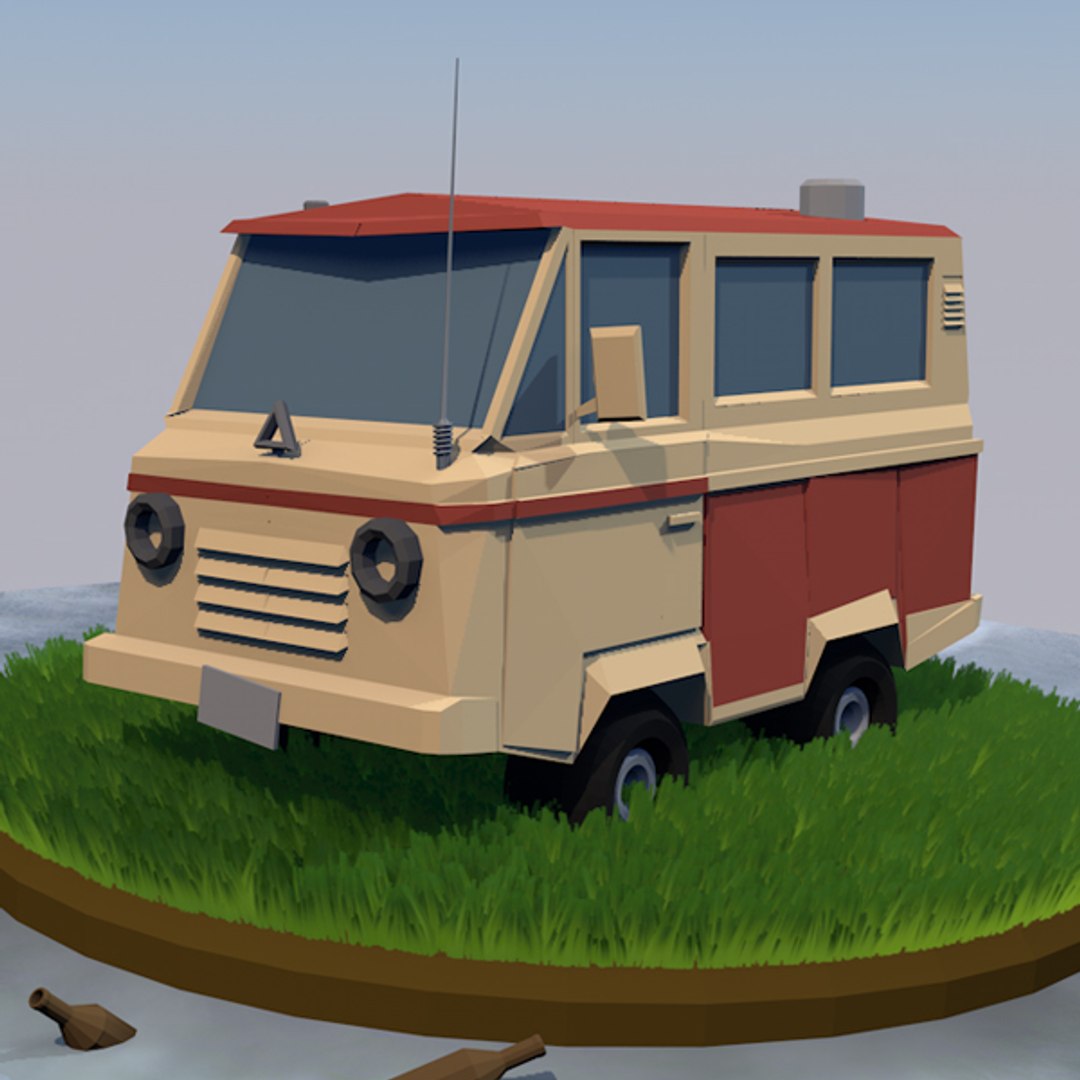 low-poly van 3d 3ds