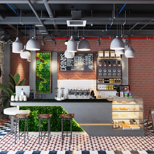 cafe cafeteria 3d model