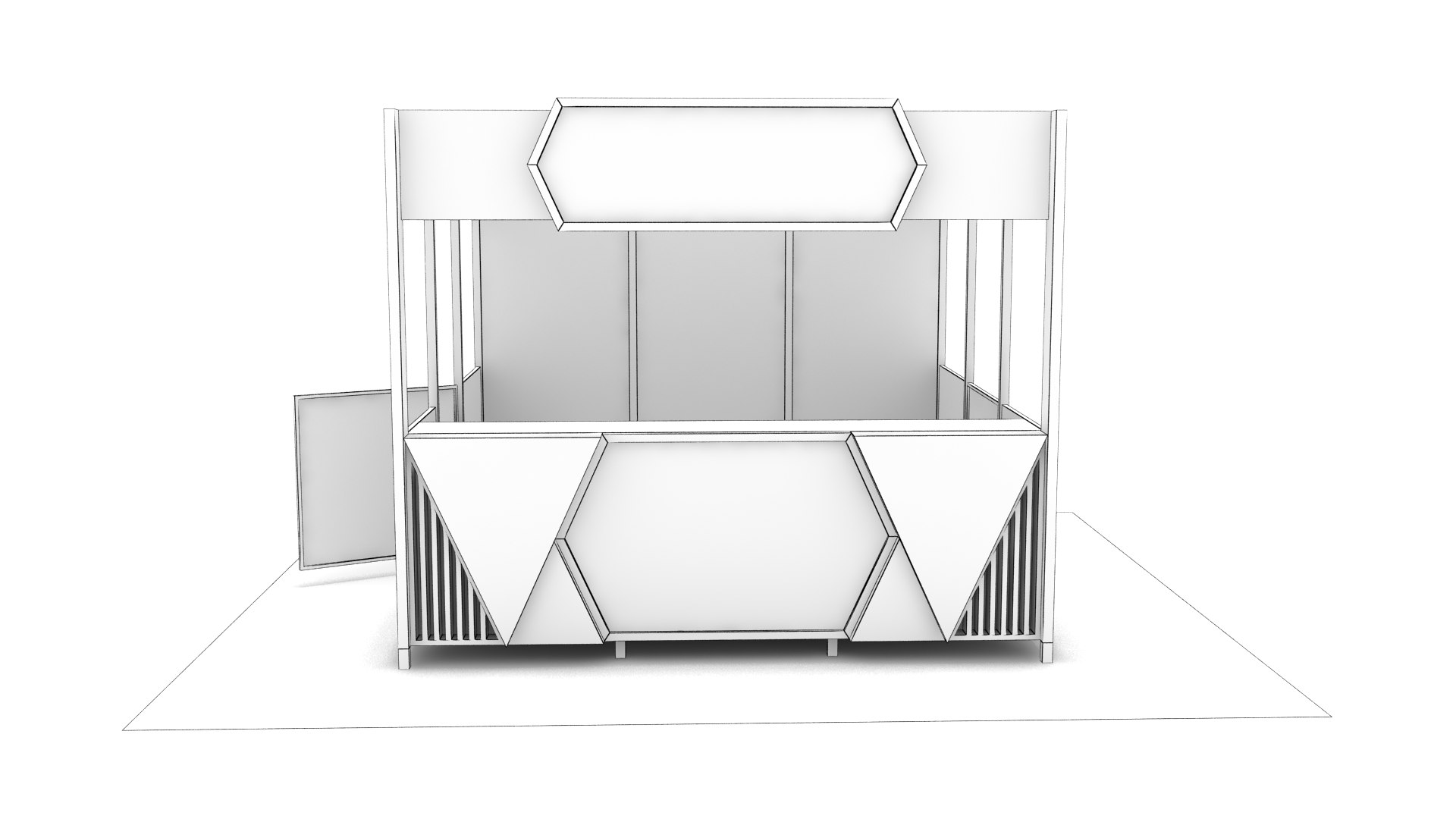 Food Stall Wood Construction Model - TurboSquid 2037002