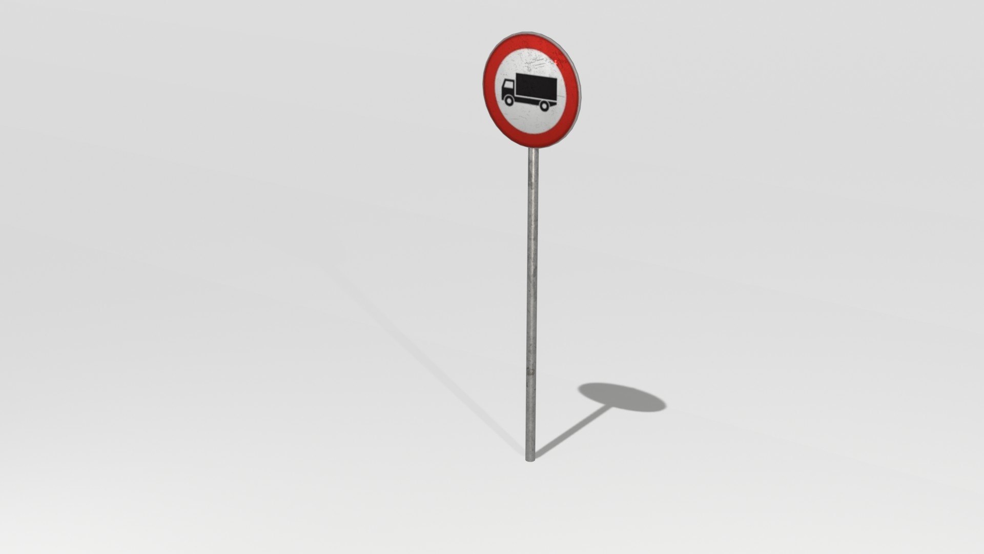 3D Model Traffic Sign No Entry Trucks - TurboSquid 2144648