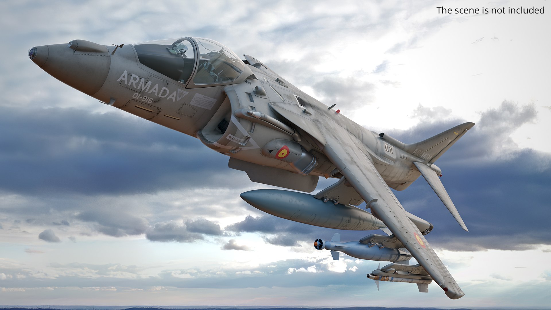 3D Harrier II Strike Jet Italian Navy Rigged For Cinema 4D Model - TurboSquid 2491373