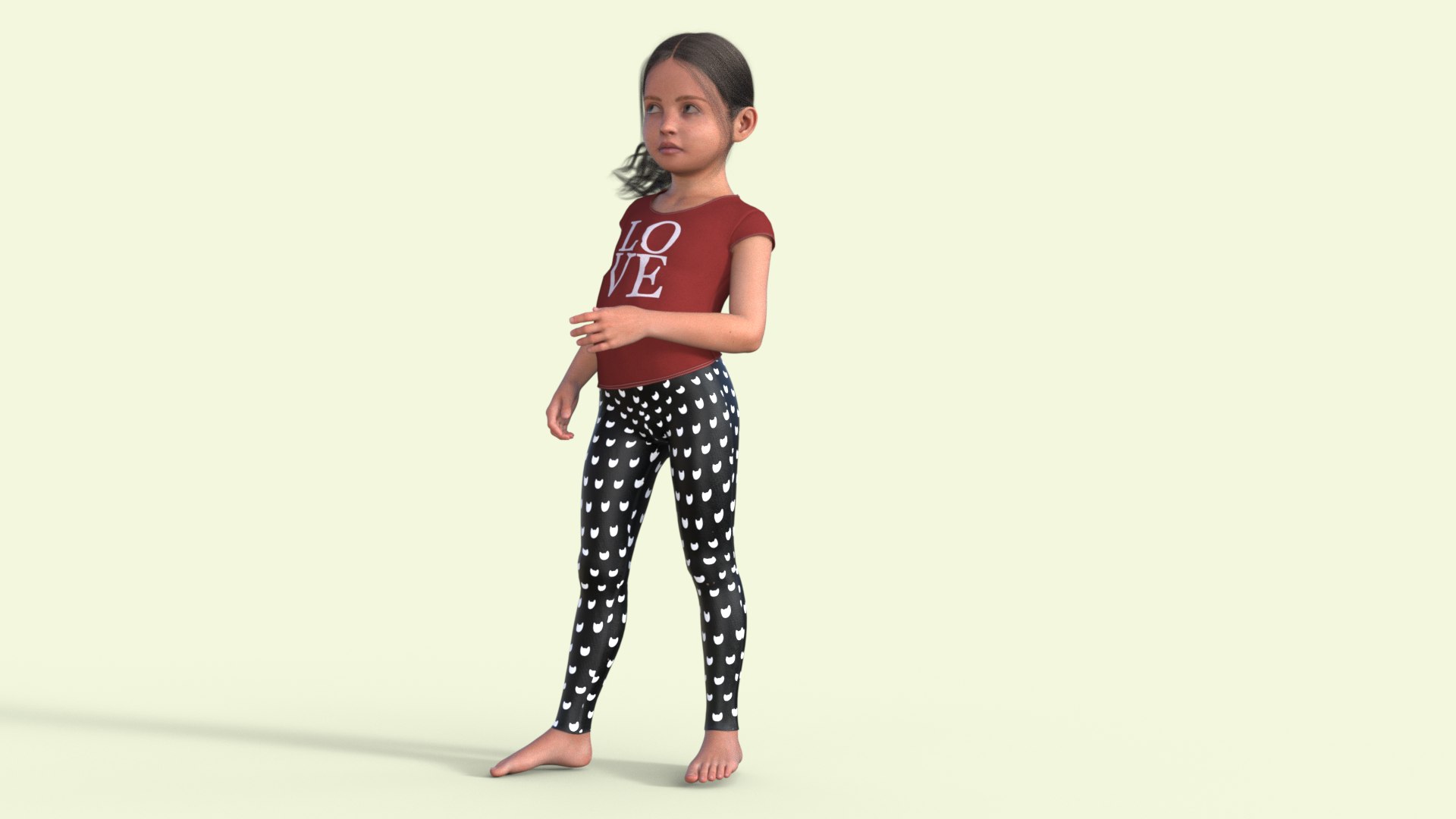 Realistic 3D Girl Child Character Rigged 3D Model - TurboSquid 2404741