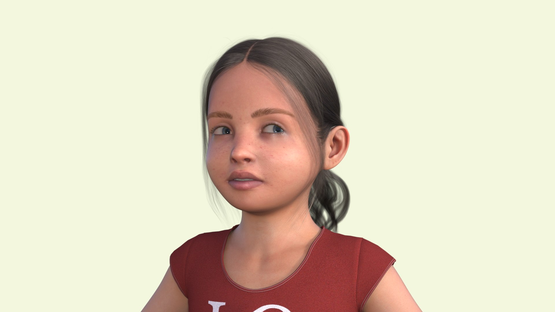 Realistic 3D Girl Child Character Rigged 3D Model - TurboSquid 2404741