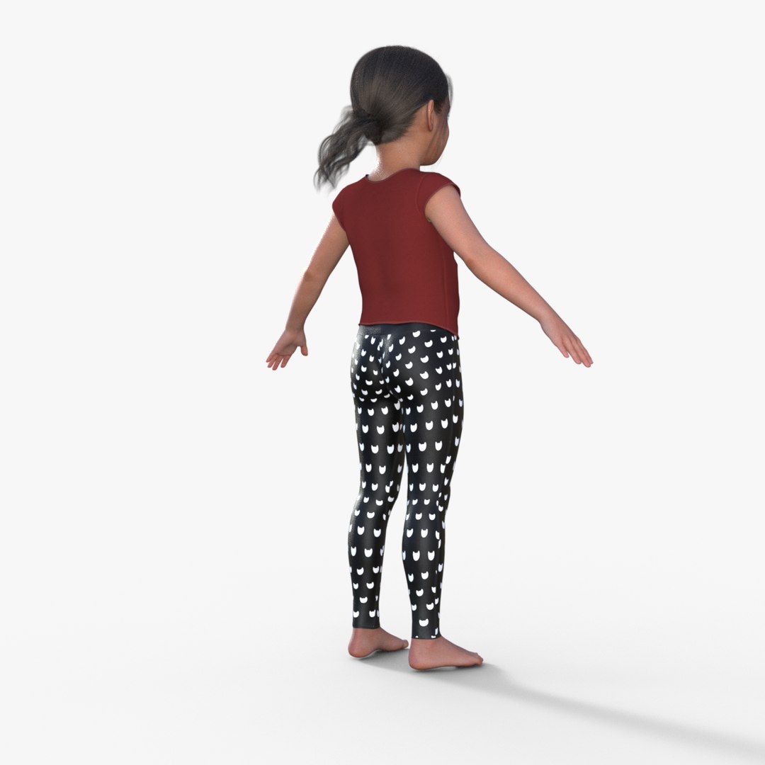Realistic 3D Girl Child Character Rigged 3D Model - TurboSquid 2404741