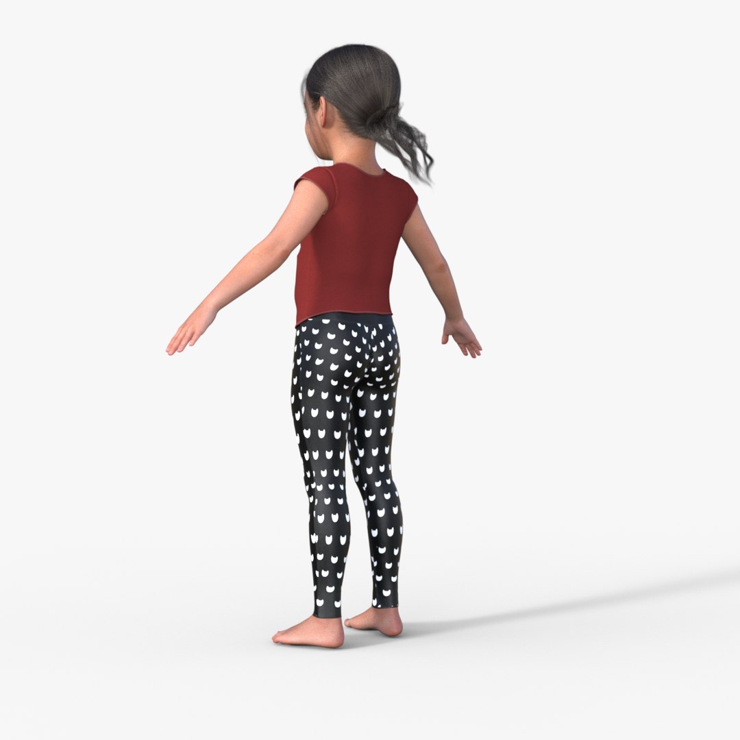 Realistic 3D Girl Child Character Rigged 3D Model - TurboSquid 2404741