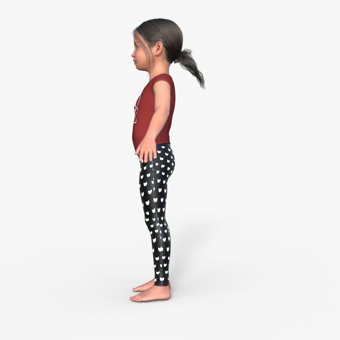 Realistic 3D Girl Child Character Rigged 3D Model - TurboSquid 2404741