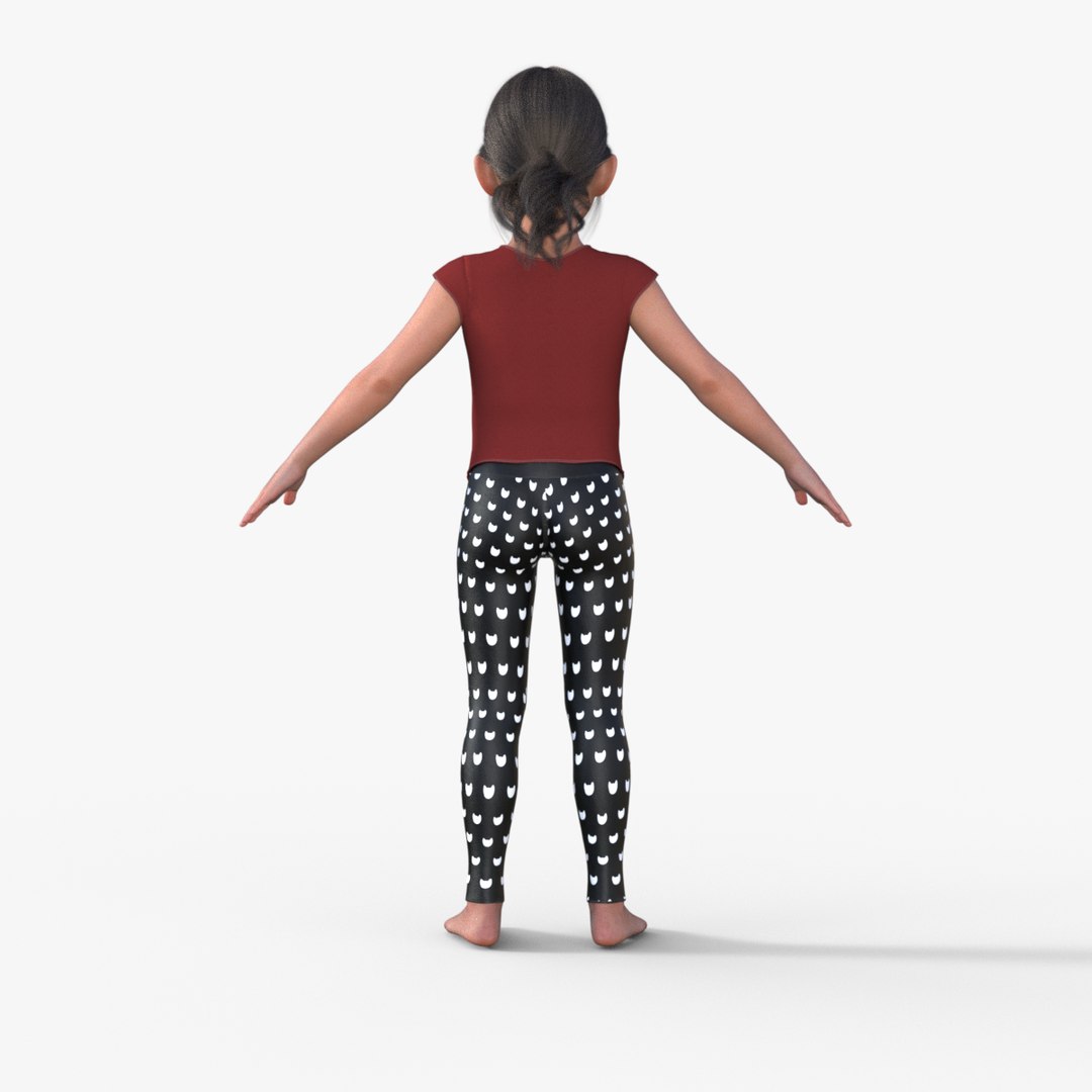 Realistic 3D Girl Child Character Rigged 3D Model - TurboSquid 2404741