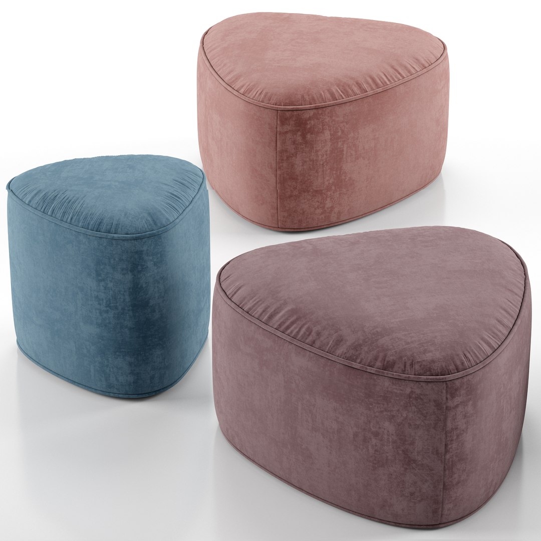 3D Model Pebble Ottoman - West - TurboSquid 1535851