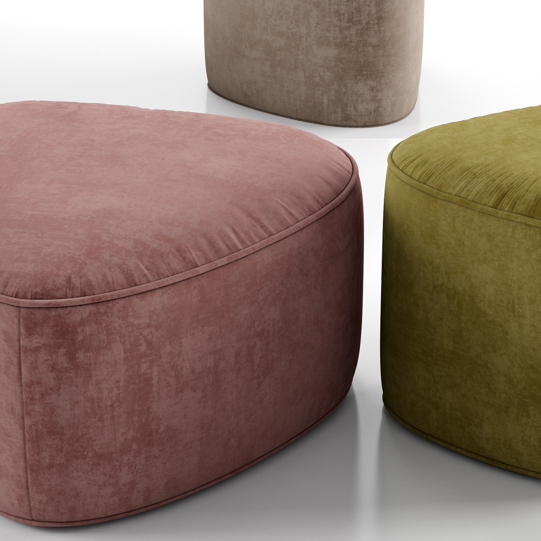3D Model Pebble Ottoman - West - TurboSquid 1535851