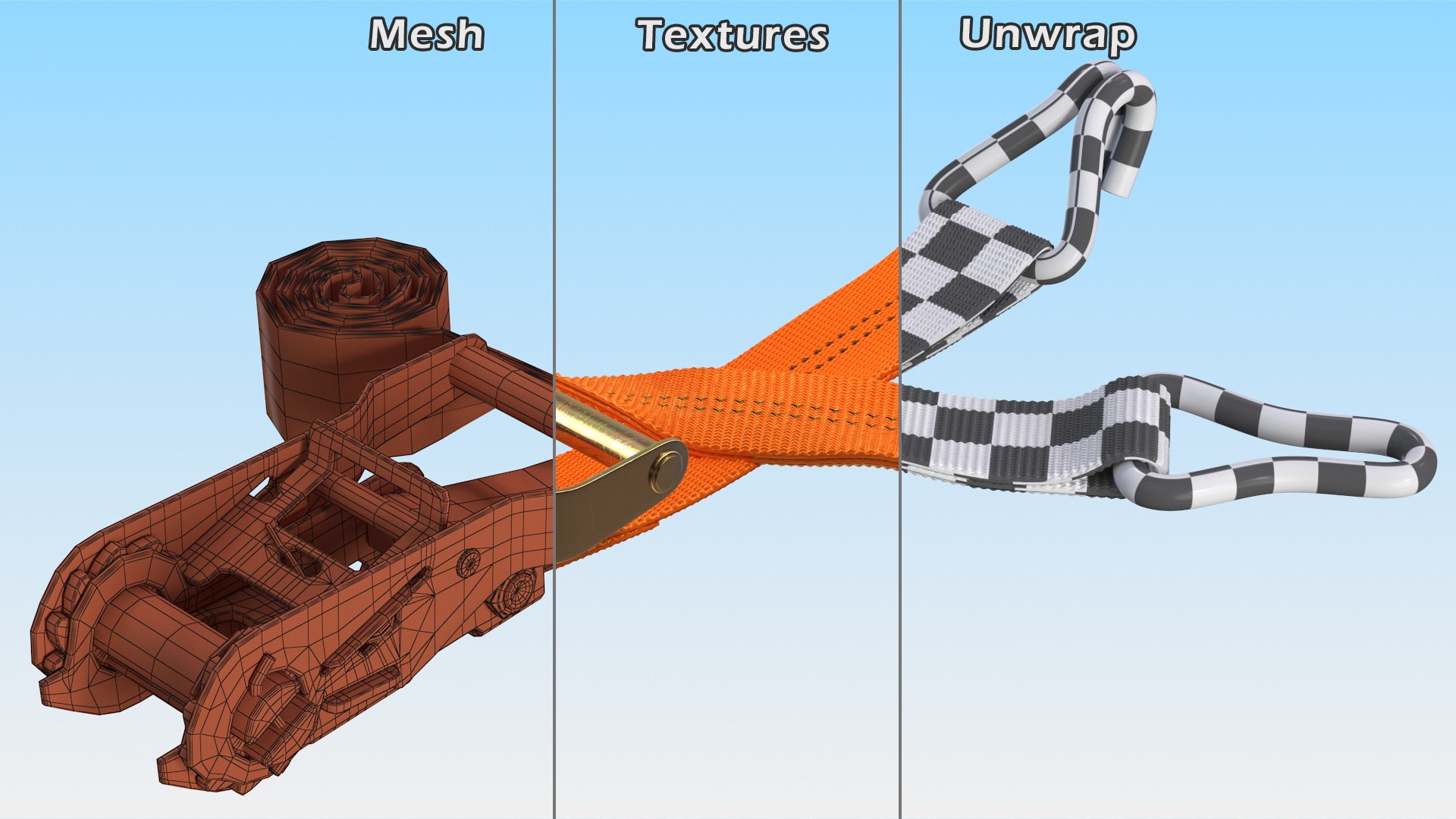 3D Heavy Duty Ratchet Strap model - TurboSquid 1777322