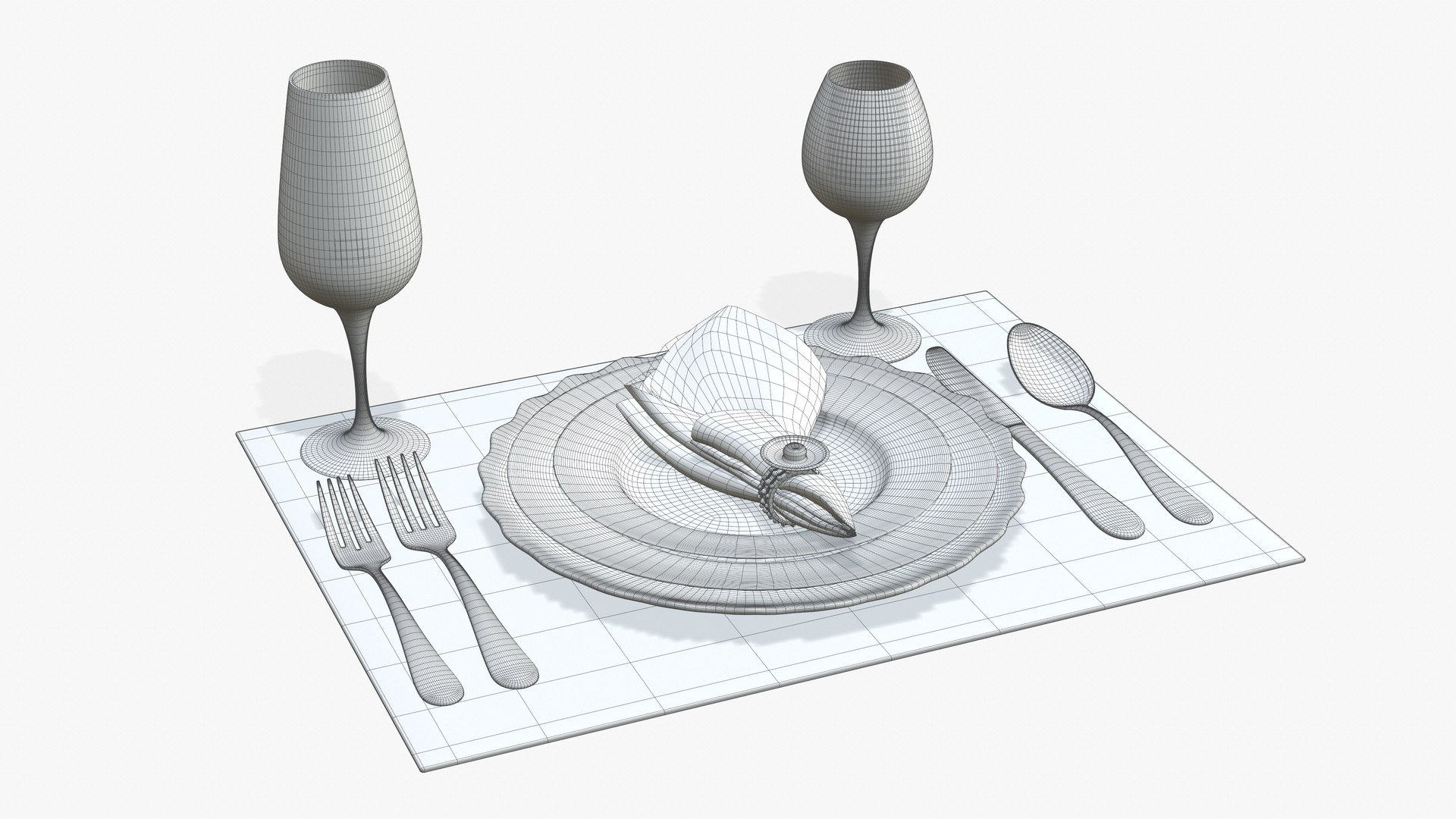 Golden Flatware Set 3D Model - TurboSquid 1806294