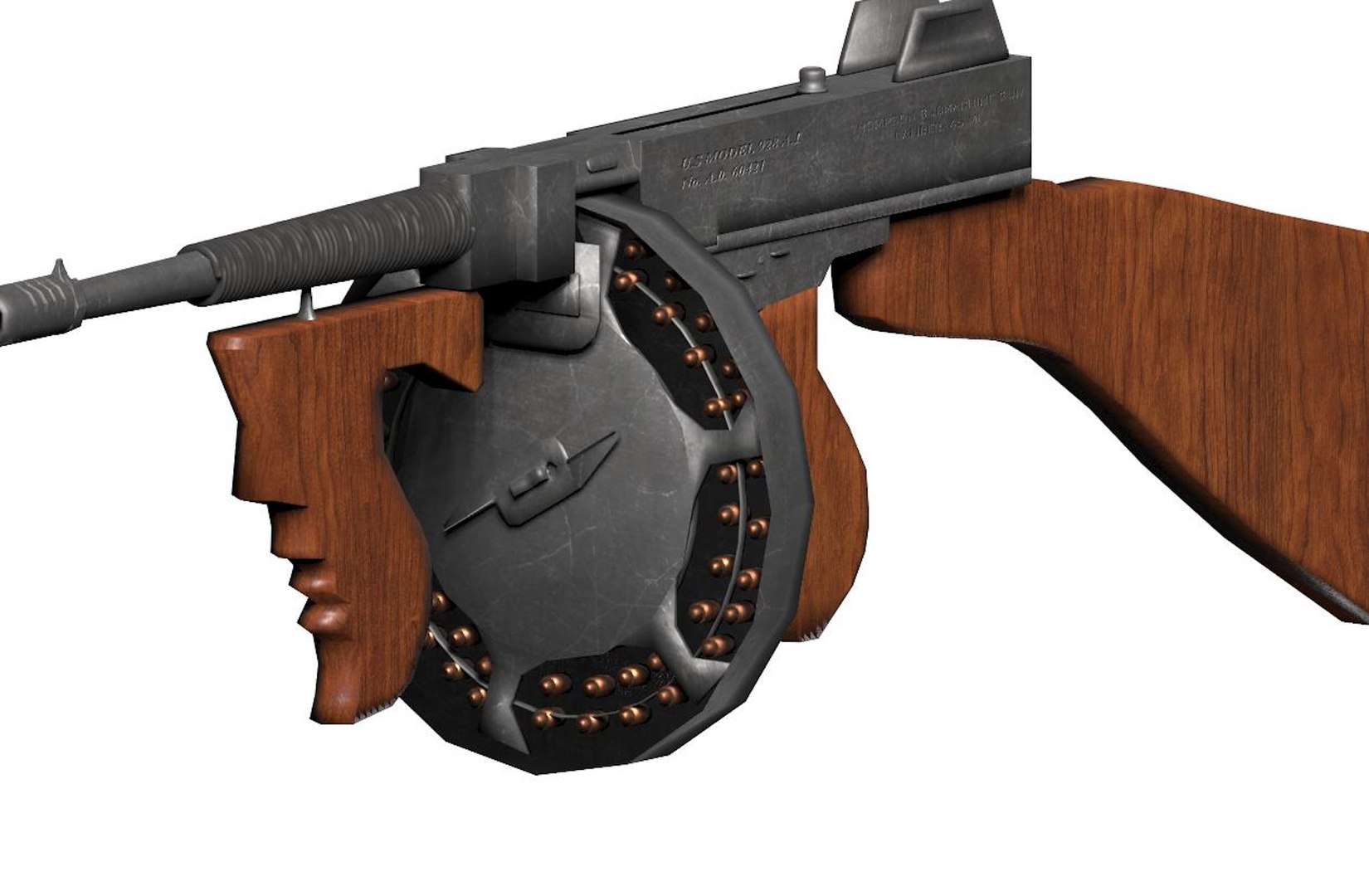 Thompson Sub Machine Gun M1928 3D - TurboSquid 2192279