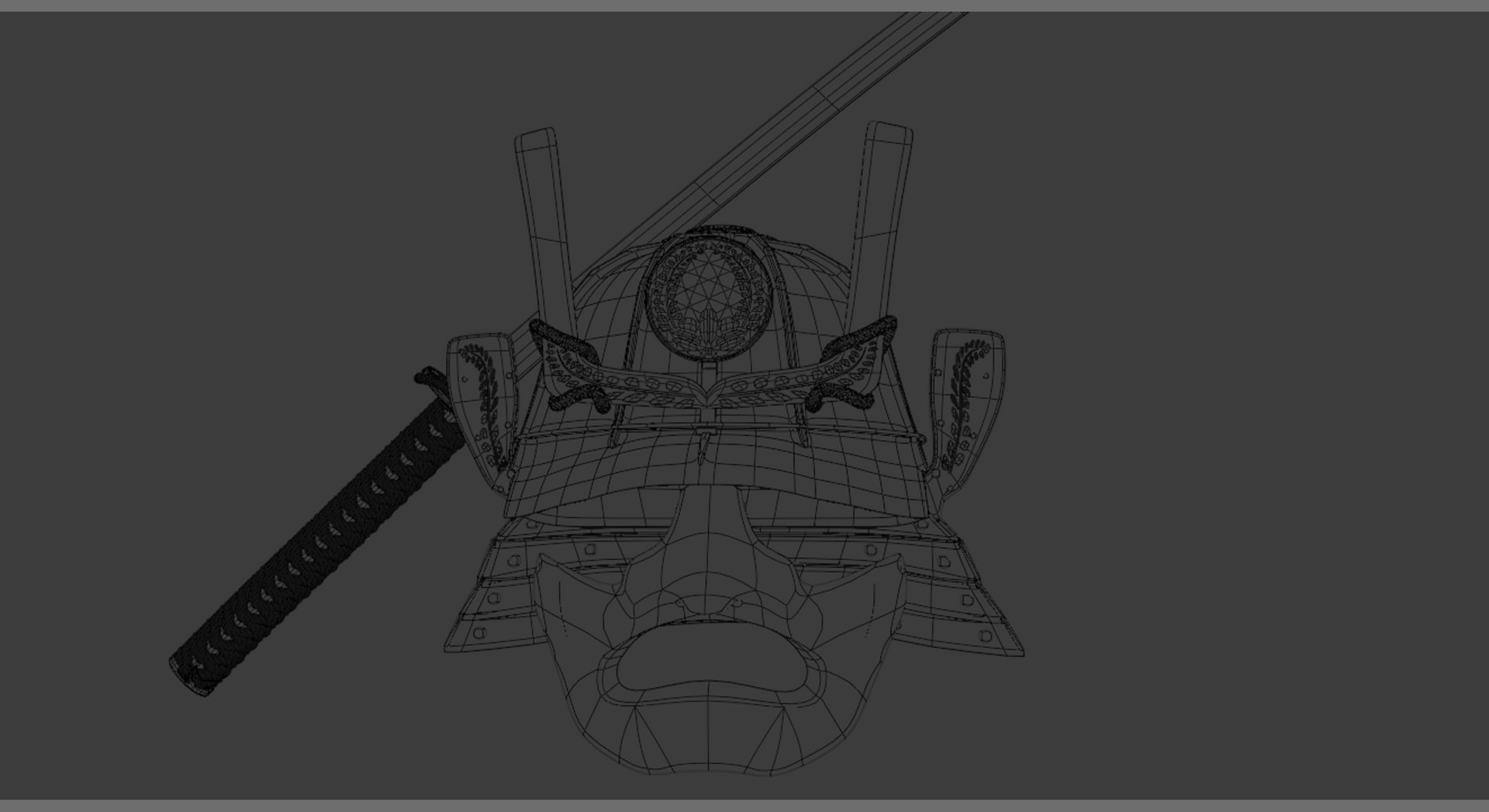 Katana And Samurai Helmet 3D Model - TurboSquid 1734438