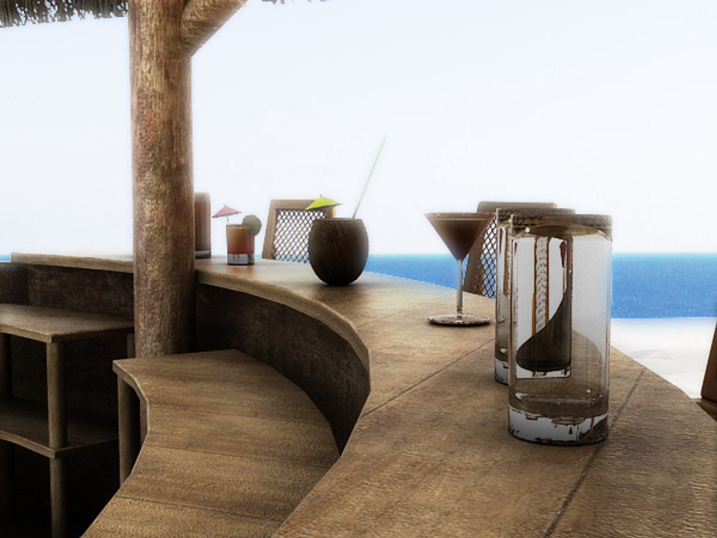 Beach Bar 3d Model