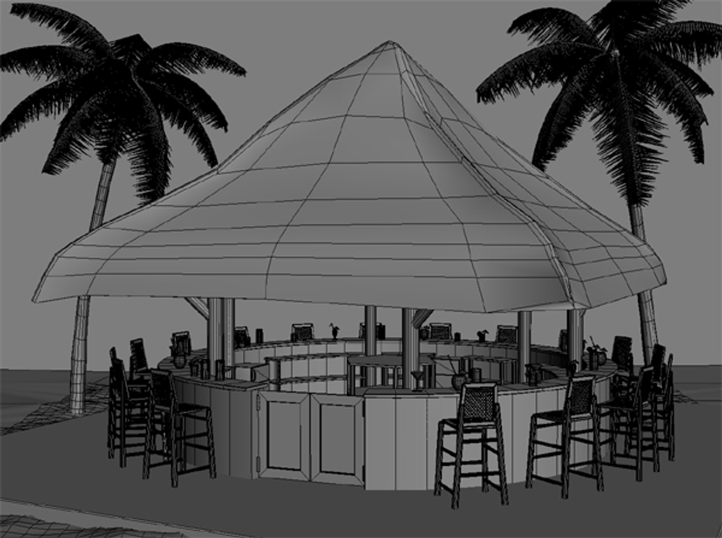 Beach Bar 3d Model
