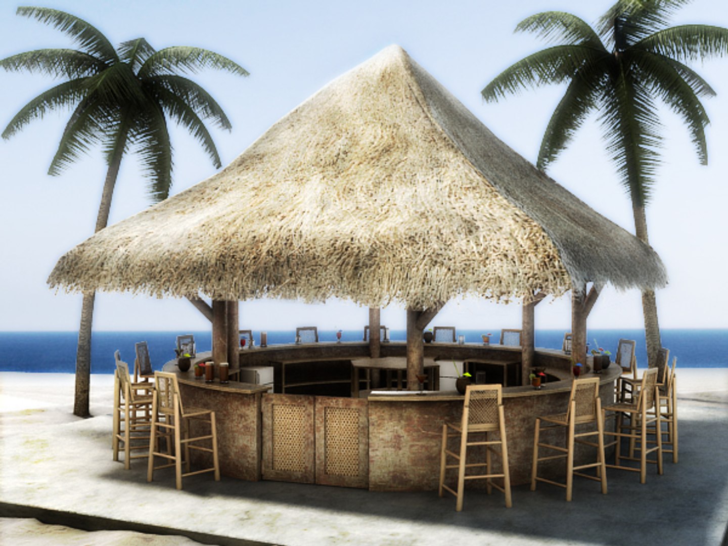 Beach Bar 3d Model