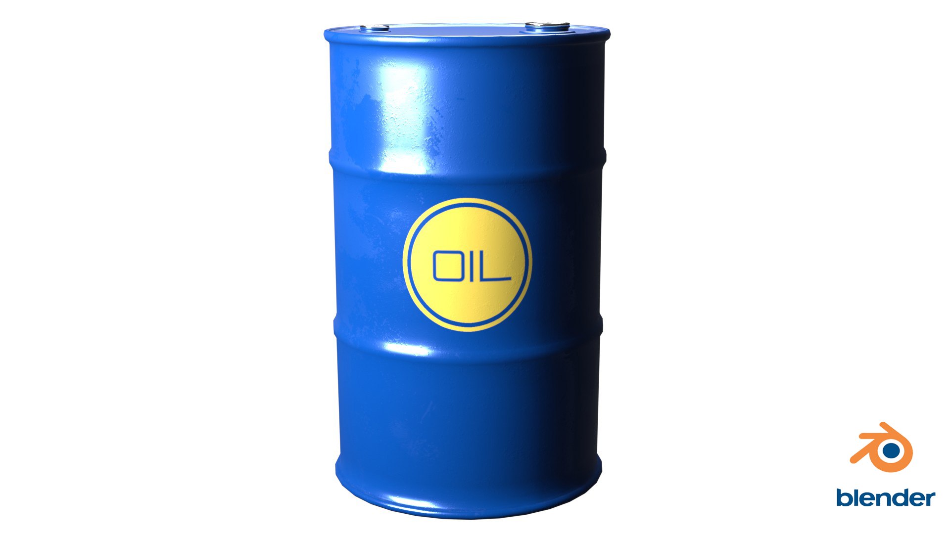 3D Model Oil Barrel Blue New Clean-Logo - TurboSquid 2035976