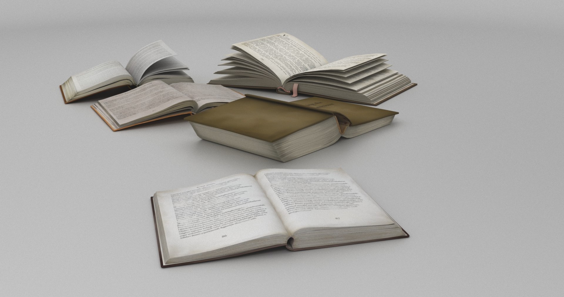 Described open books 3D model - TurboSquid 1439954