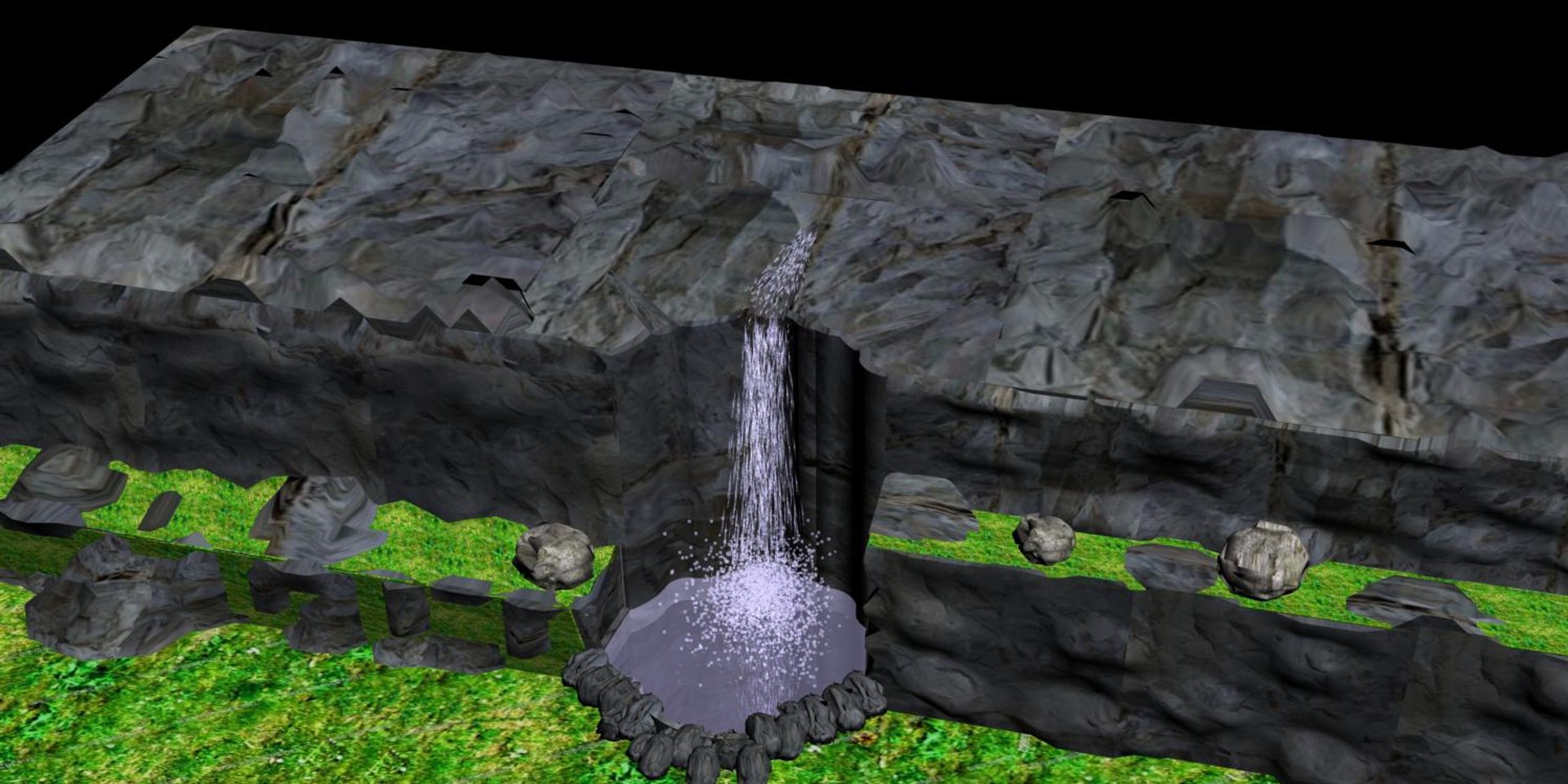 3d model of water fall