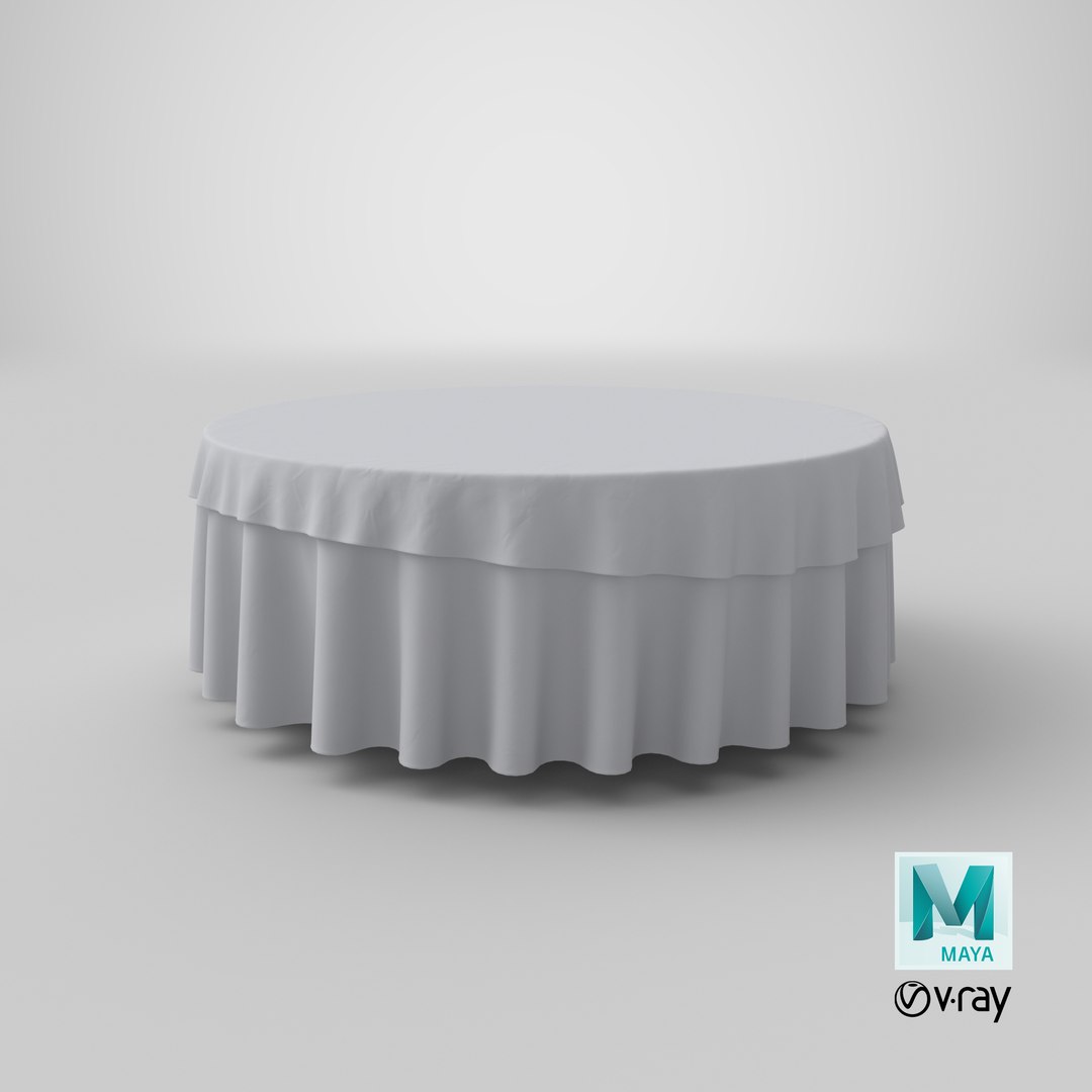 Dinner table tablecloth cloth model - TurboSquid 1382592