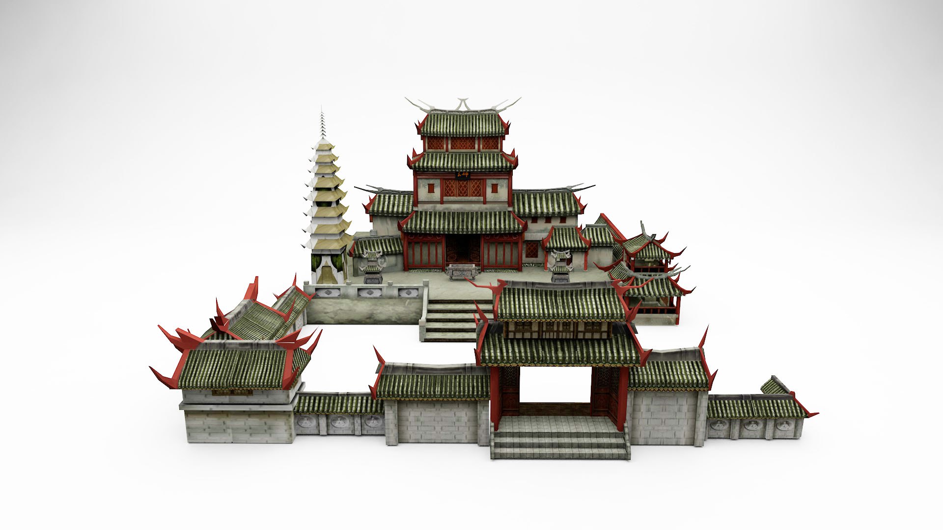 Chinese Temple Complex Lowpoly 3D model - TurboSquid 2033824