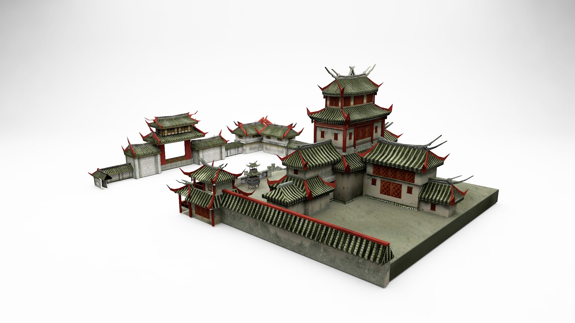 Chinese Temple Complex Lowpoly 3D model - TurboSquid 2033824