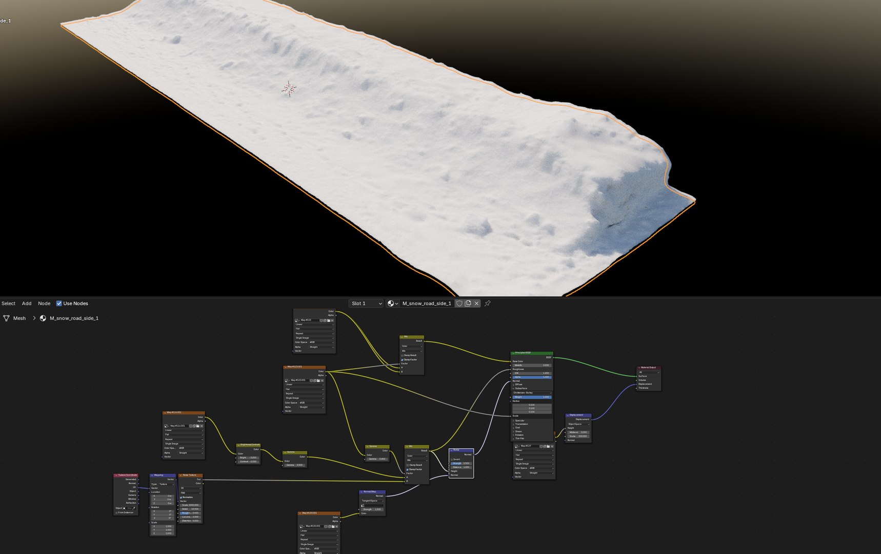 3D Snowdrift By The Road Model - TurboSquid 2412418