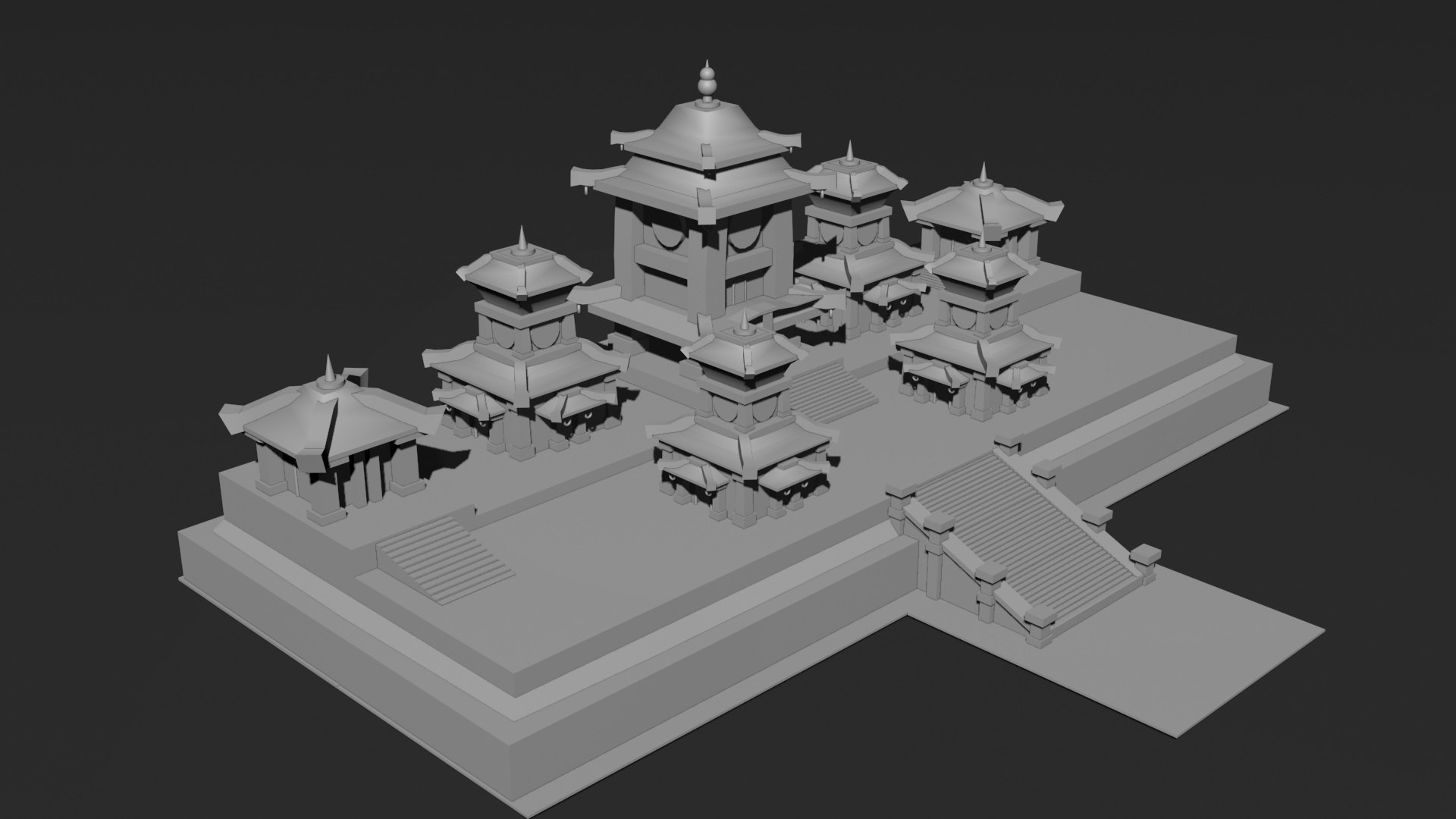 Low Poly Castle Chinese Temple Low-poly 3D - TurboSquid 2093498
