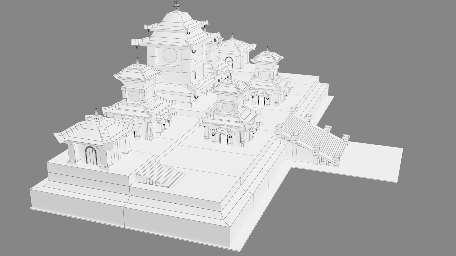 Low Poly Castle Chinese Temple Low-poly 3D - TurboSquid 2093498